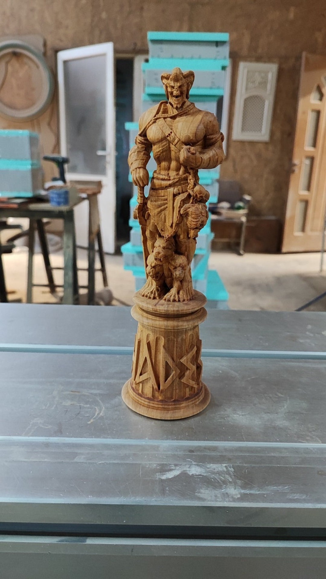 Hades: God of the Underworld, Wood Sculpture, Wood Carved Statue, Pagan ...