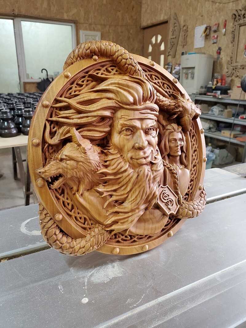 Loki Norse God Viking Wood Carving Wood Sculpture Wood - Etsy