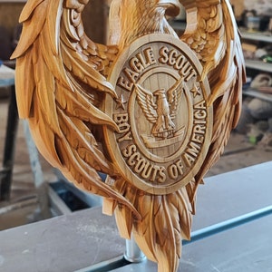 Boy Scout USA Eagle: Wood Carved Home Decor, Wall Hanging Sculpture ...