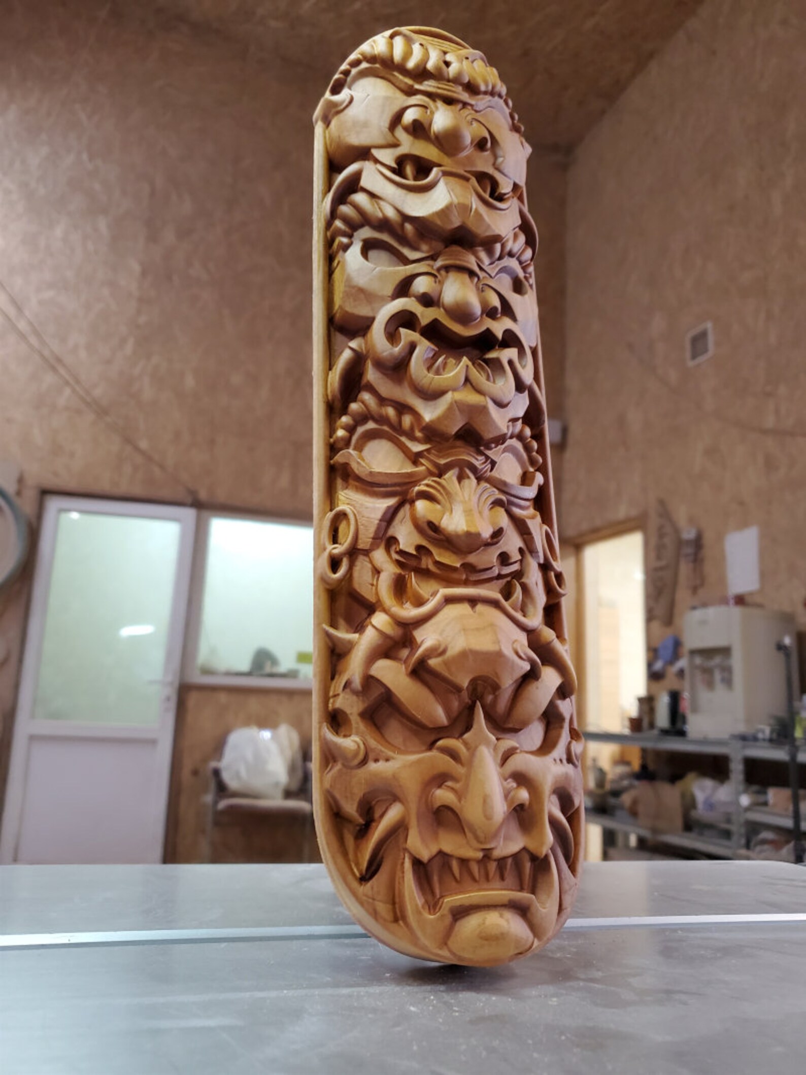 Samurai Totem Masks Samurai Sculpture Demon Sculpture Wood - Etsy