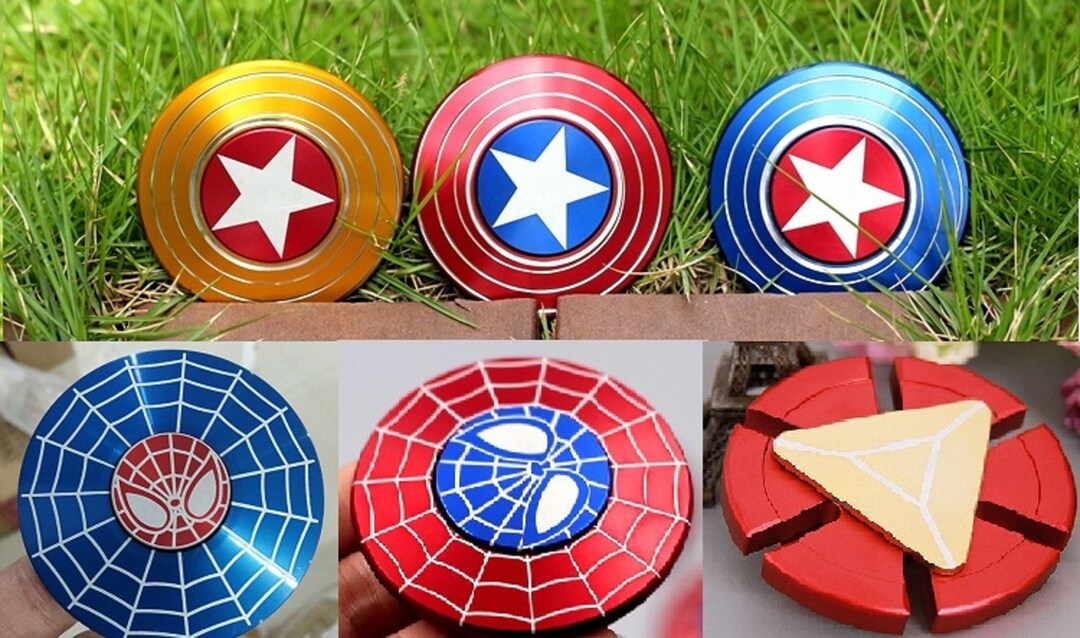 Captain American Spider-man Iron Man Fidget Spinner - Etsy