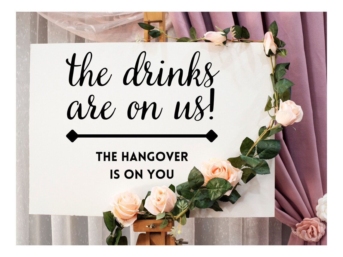 Open Bar SVG DIY Wedding Reception Sign Cut File Open Bar Party Sign ...