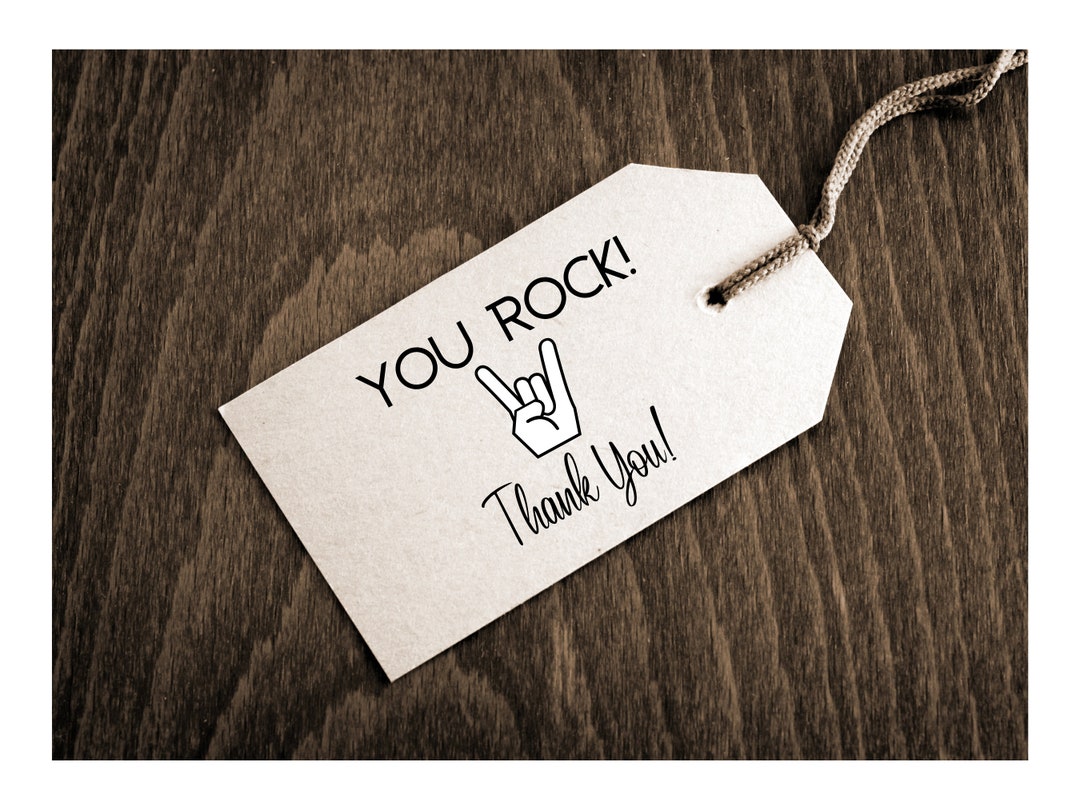 You Rock Thank You SVG Thank You Tag Cut File - Etsy