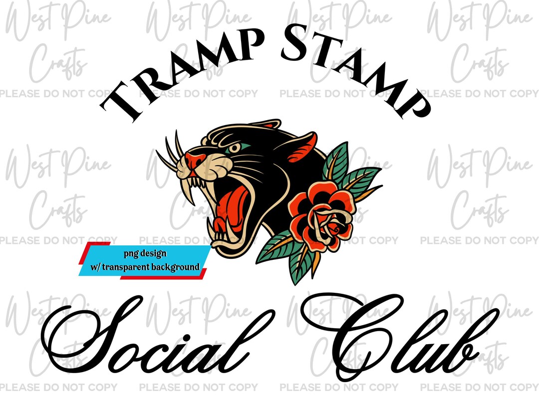 Social Club Sublimation Design Tramp Stamp Social Club Png Funny ...