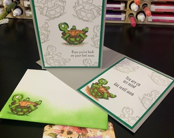 Get Well Soon Turtle Card - Etsy