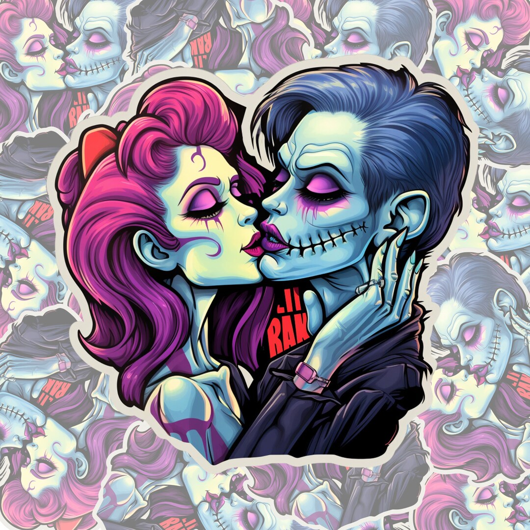 Halloween Monster Frankie Kiss Waterproof Vinyl Sticker - Etsy