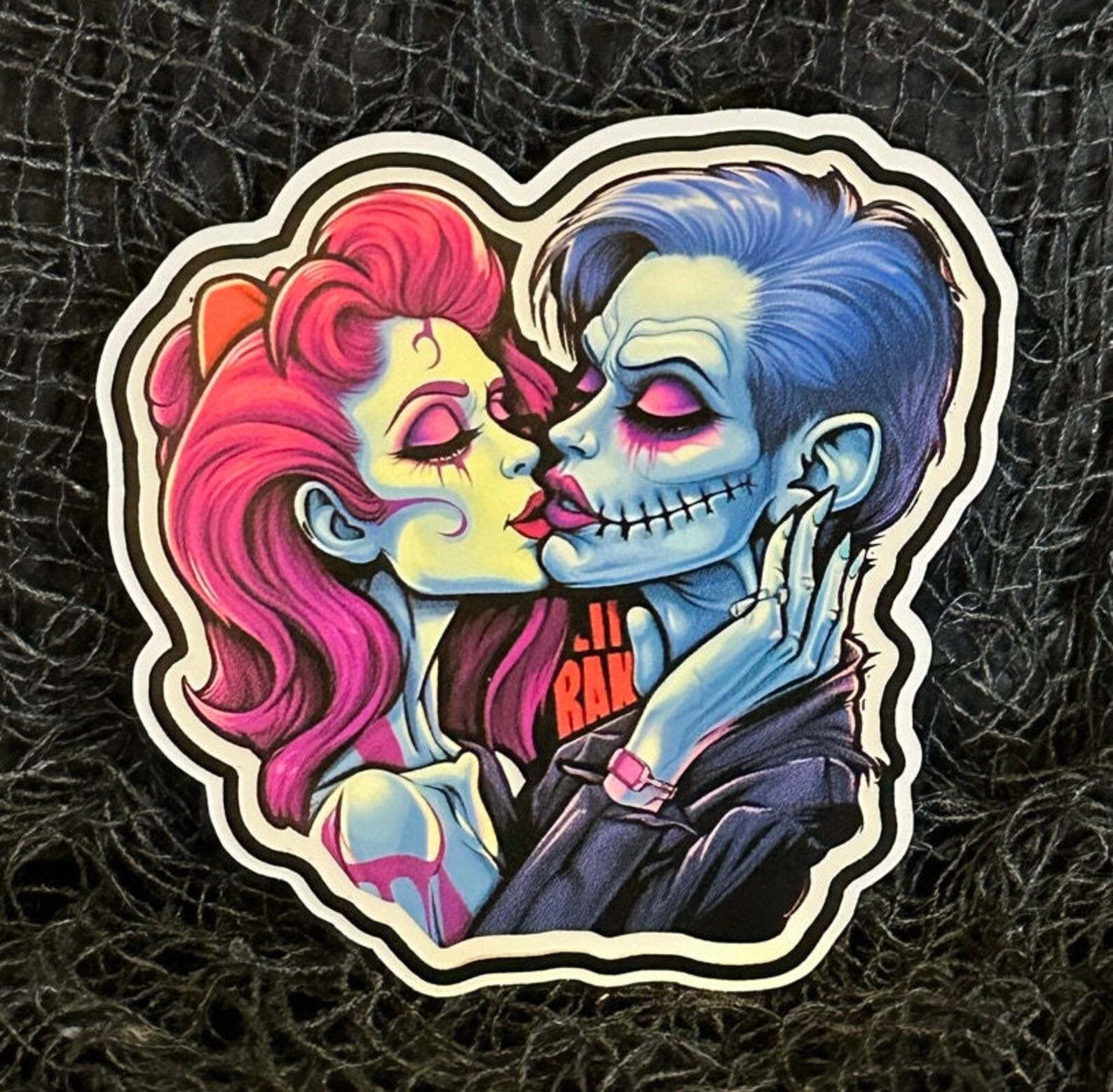 Halloween Monster Frankie Kiss Waterproof Vinyl Sticker - Etsy