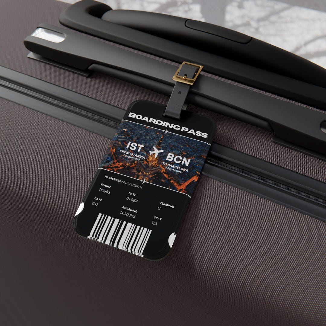 Customizable Boarding Pass Luggage Tag, Flight Ticket Bag Tag, Aviation ...