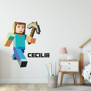 Character Effect Inspired Minecraft Personalised Name Gaming Wall ...