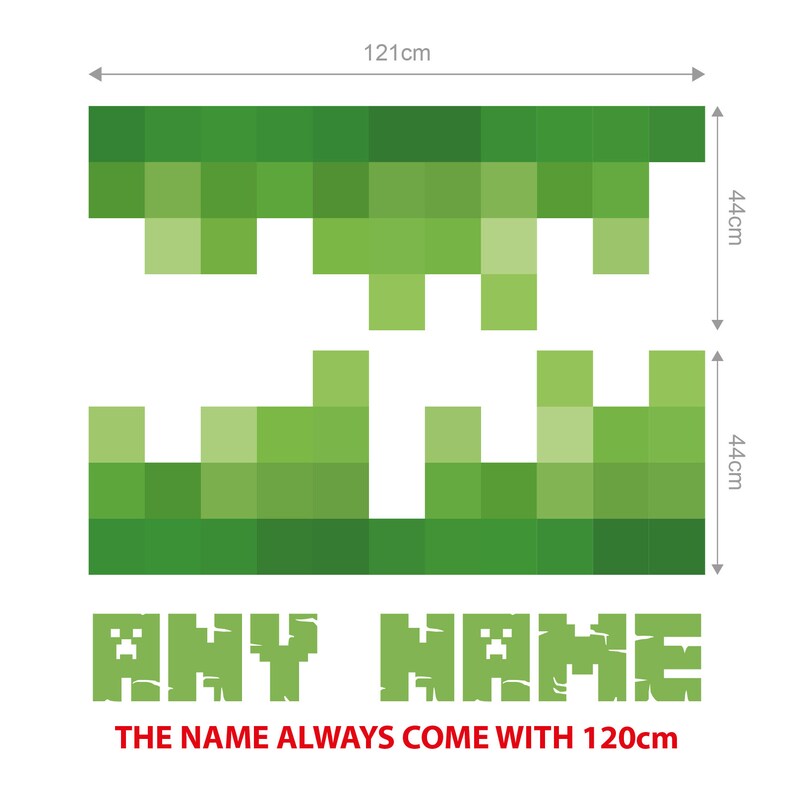 Minecraft Theme Wallpaper Decal/sticker Personalised Children - Etsy UK