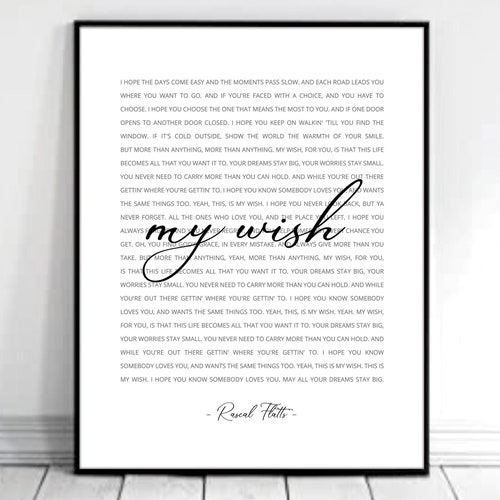 My Wish for You My Wish Lyrics Rascal Flatts Song Lyrics - Etsy