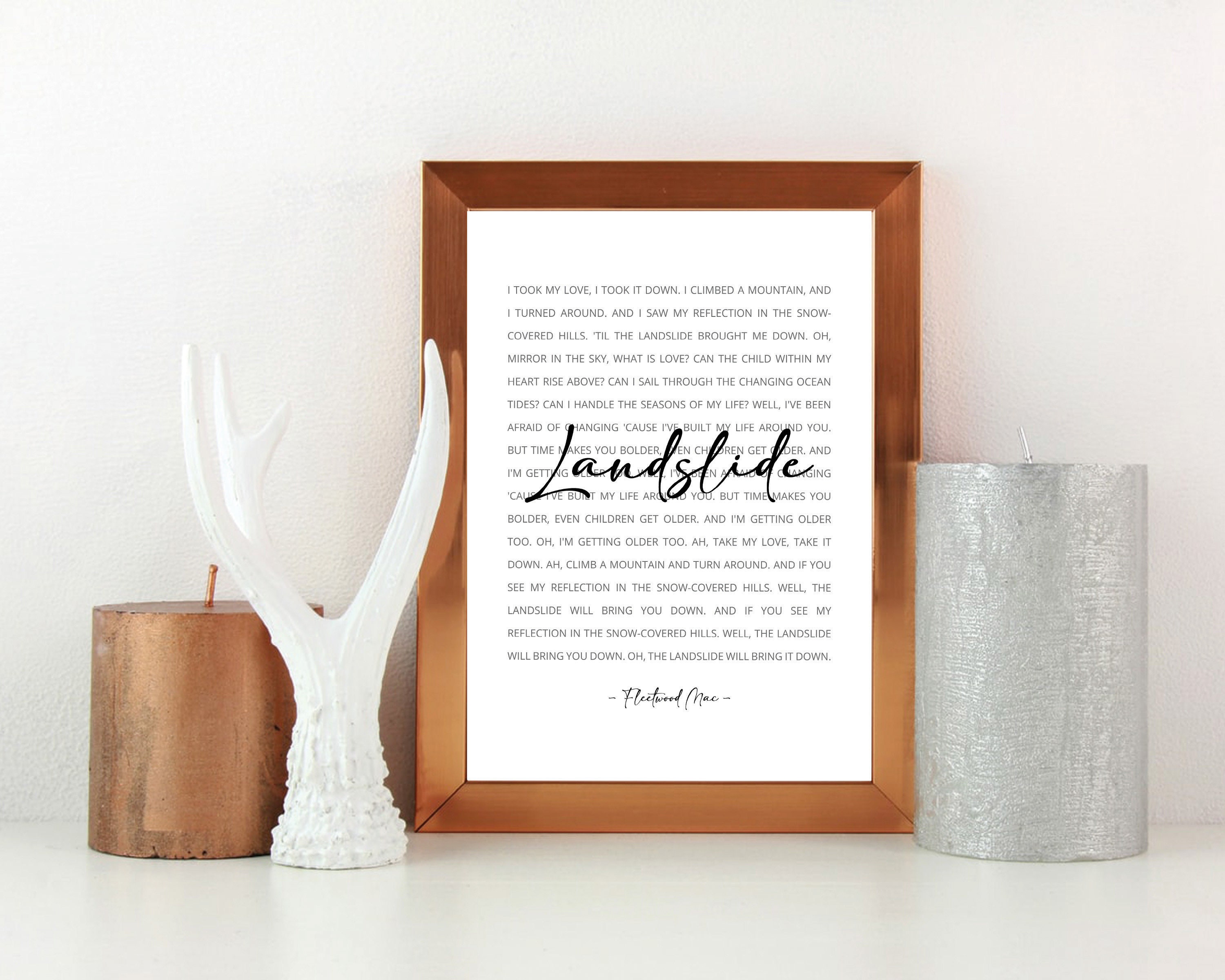 Landslide Lyrics, Fleetwood Mac Print, Stevie Nicks, Fleetwood Mac ...