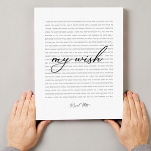 My Wish for You, My Wish Lyrics, Rascal Flatts, Song Lyrics Print, Wall ...