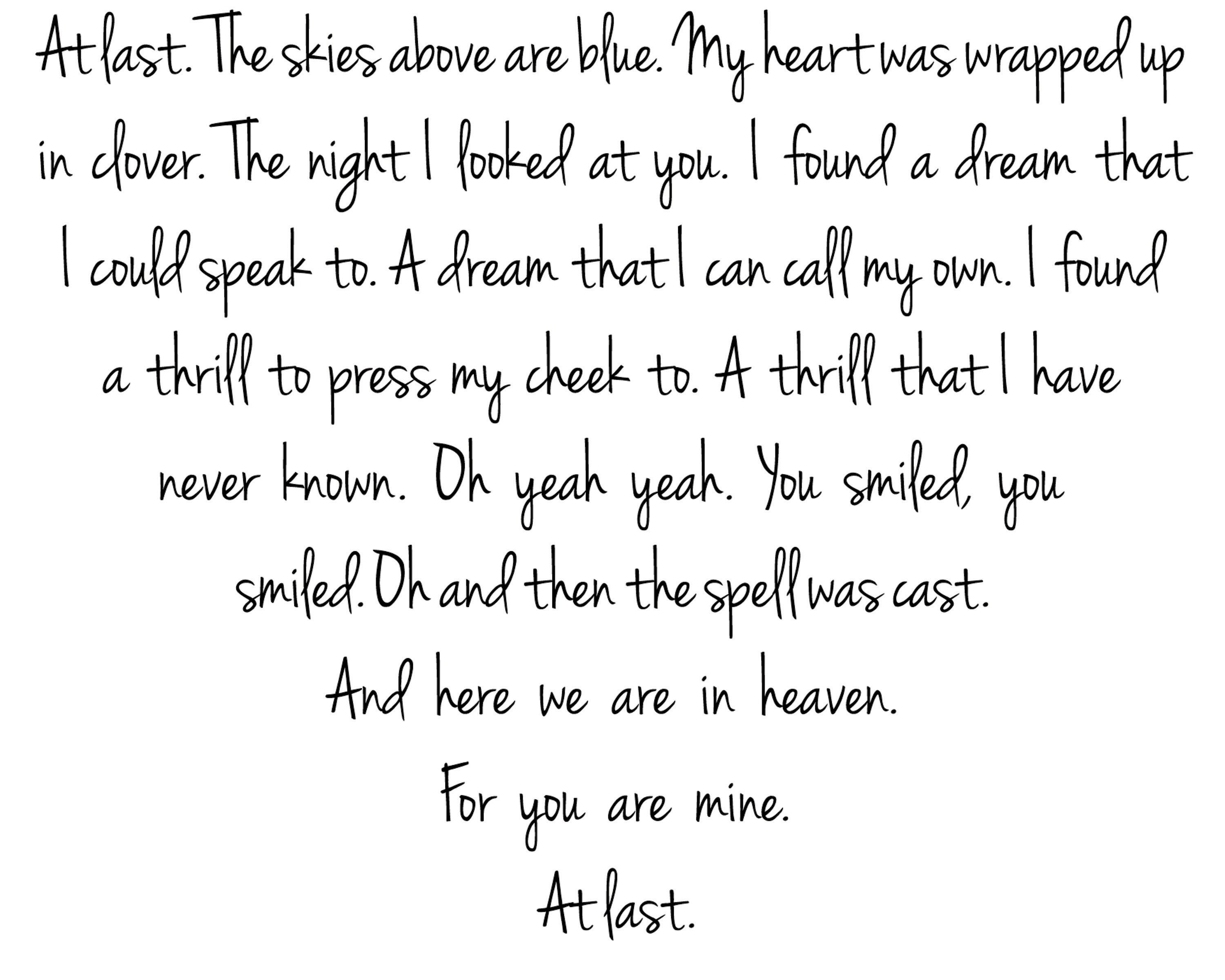 Etta James at Last. Personalized. at Last Lyrics Print. at - Etsy