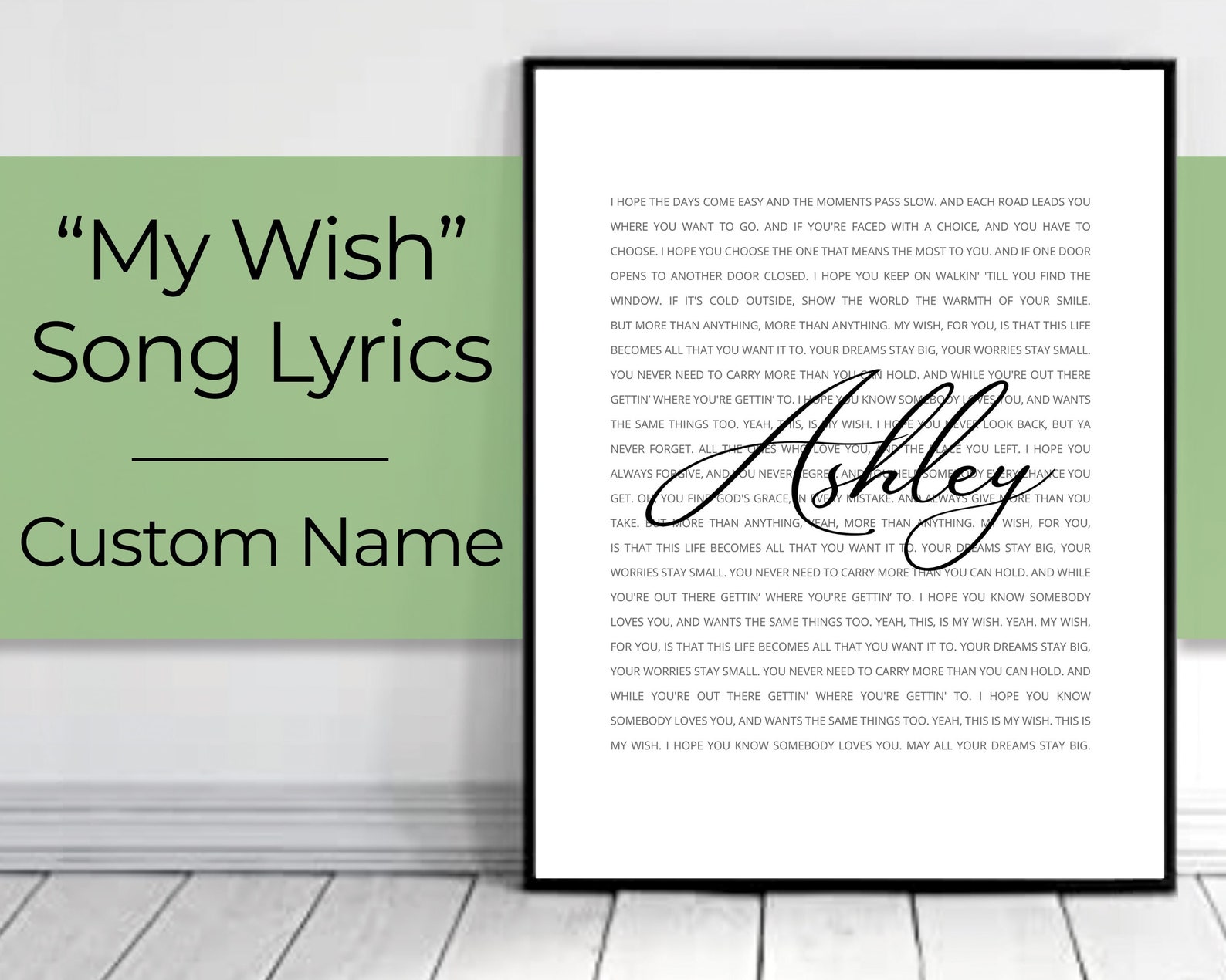 My Wish for You, Personalized, My Wish Lyrics, Rascal Flatts, Song ...