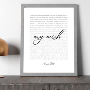 My Wish for You, My Wish Lyrics, Rascal Flatts, Song Lyrics Print, Wall ...