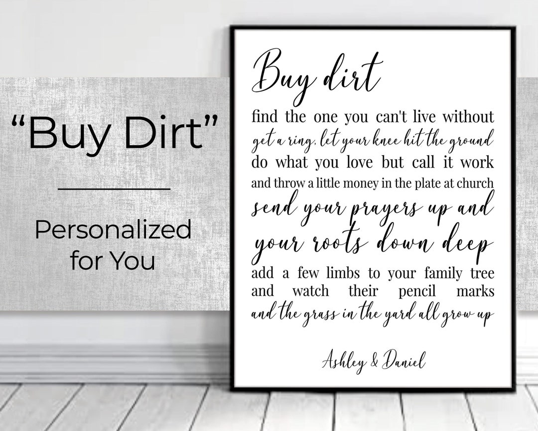 Buy Dirt Lyrics. Jordan Davis With Luke Bryan. Personalized. Song ...