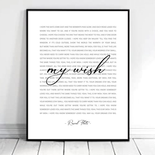 My Wish for You My Wish Lyrics Rascal Flatts Song Lyrics - Etsy