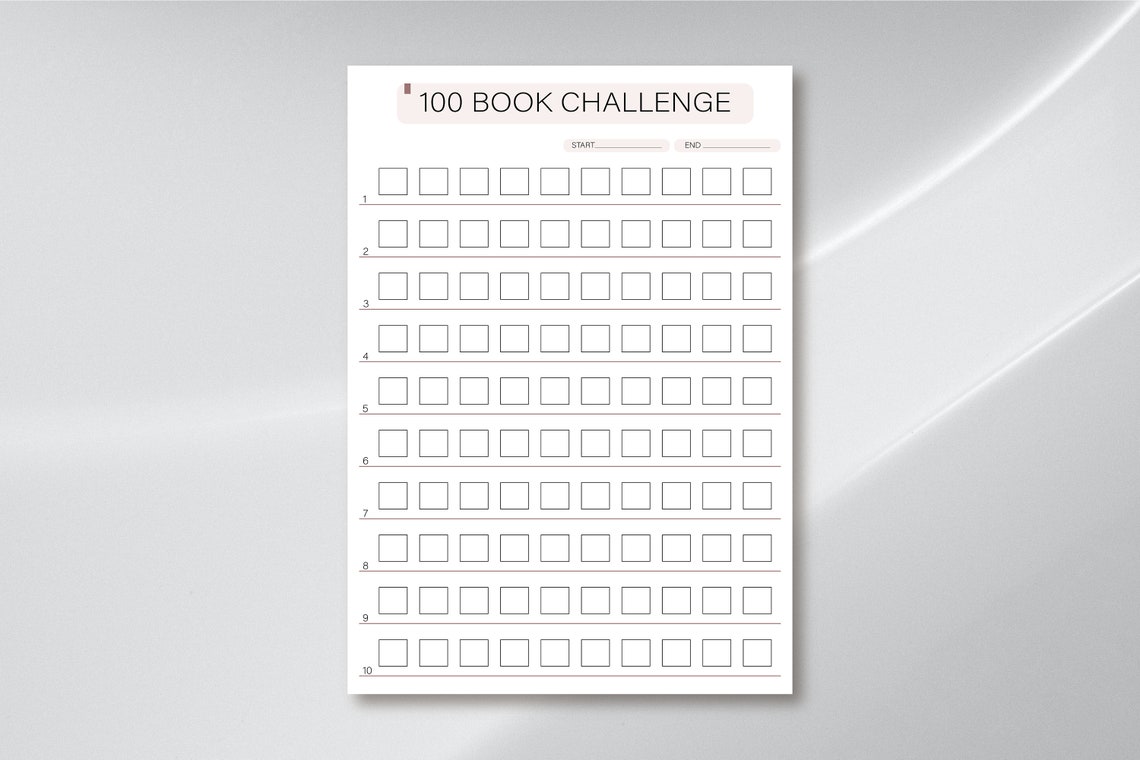 Printable 100 Book Challenge Tracker/ Reading Log /book List/ 2 Layouts ...