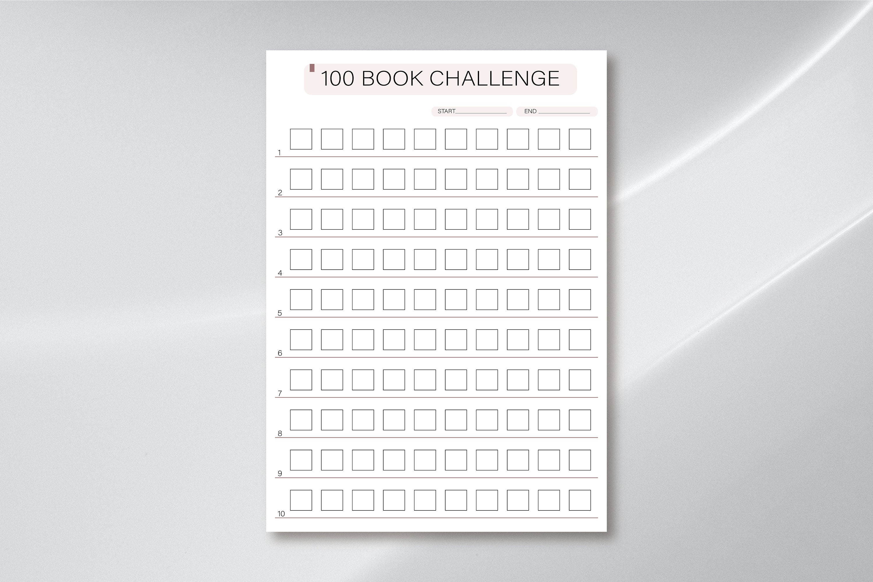 Printable 100 Book Challenge Tracker/ Reading Log /book List/ 2 Layouts ...
