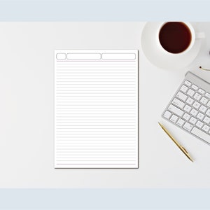 Printable Notes Pad/ Pack of 5/note Template/ Study Note/ Notebook ...