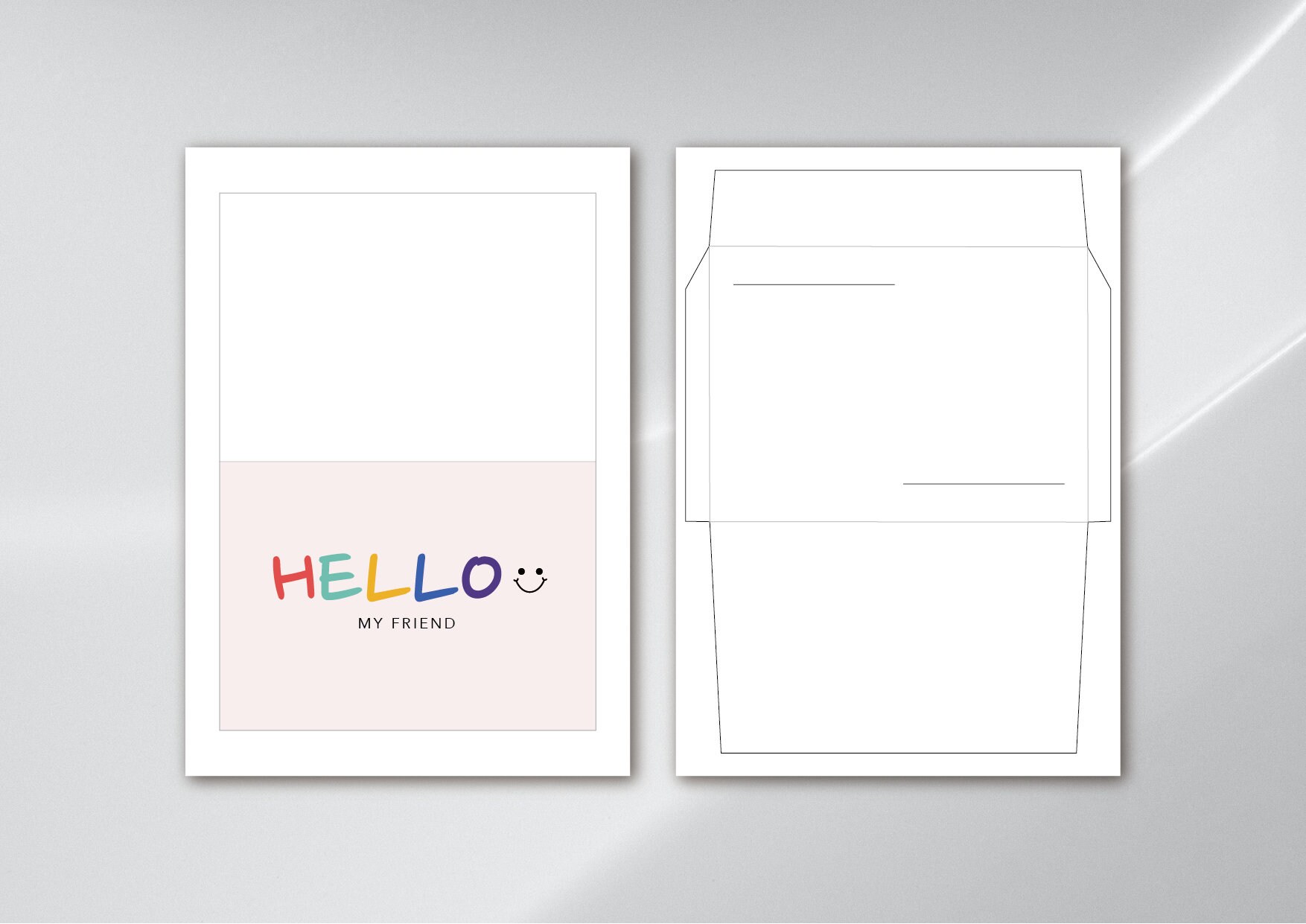 Printable Hello Card/ 5x7 Greeting Card/ With Envelope / Hello My ...