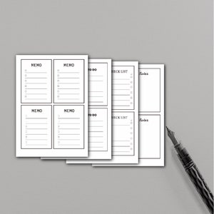 Printable Memo Pad, Memo Sheets, Check List, to Do List, Notes Sheet ...