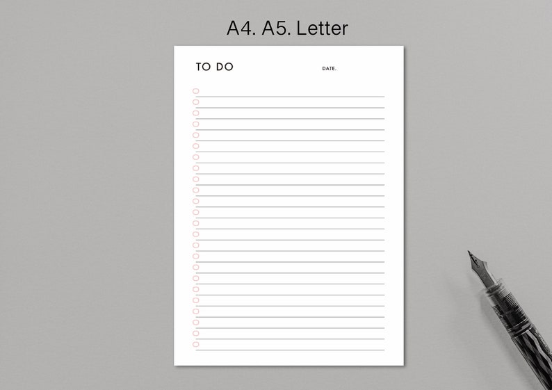 Printable to Do List/simple to Do List/ A4, A5, US Letter Size/ Daily ...