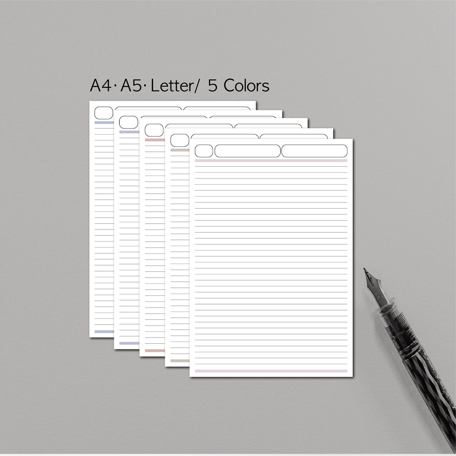 Printable Notes Pad/ Pack of 5/note Template/ Study Note/ Notebook ...