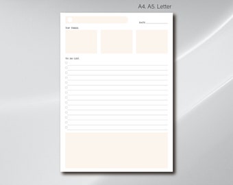 Printable Notes Pad/ Pack of 5/note Template/ Study Note/ Notebook ...