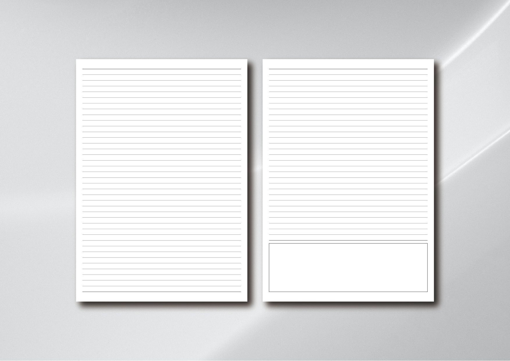 Printable Notes Pad/ Notes and Cover/ Pack of 5/note Template/ Study ...