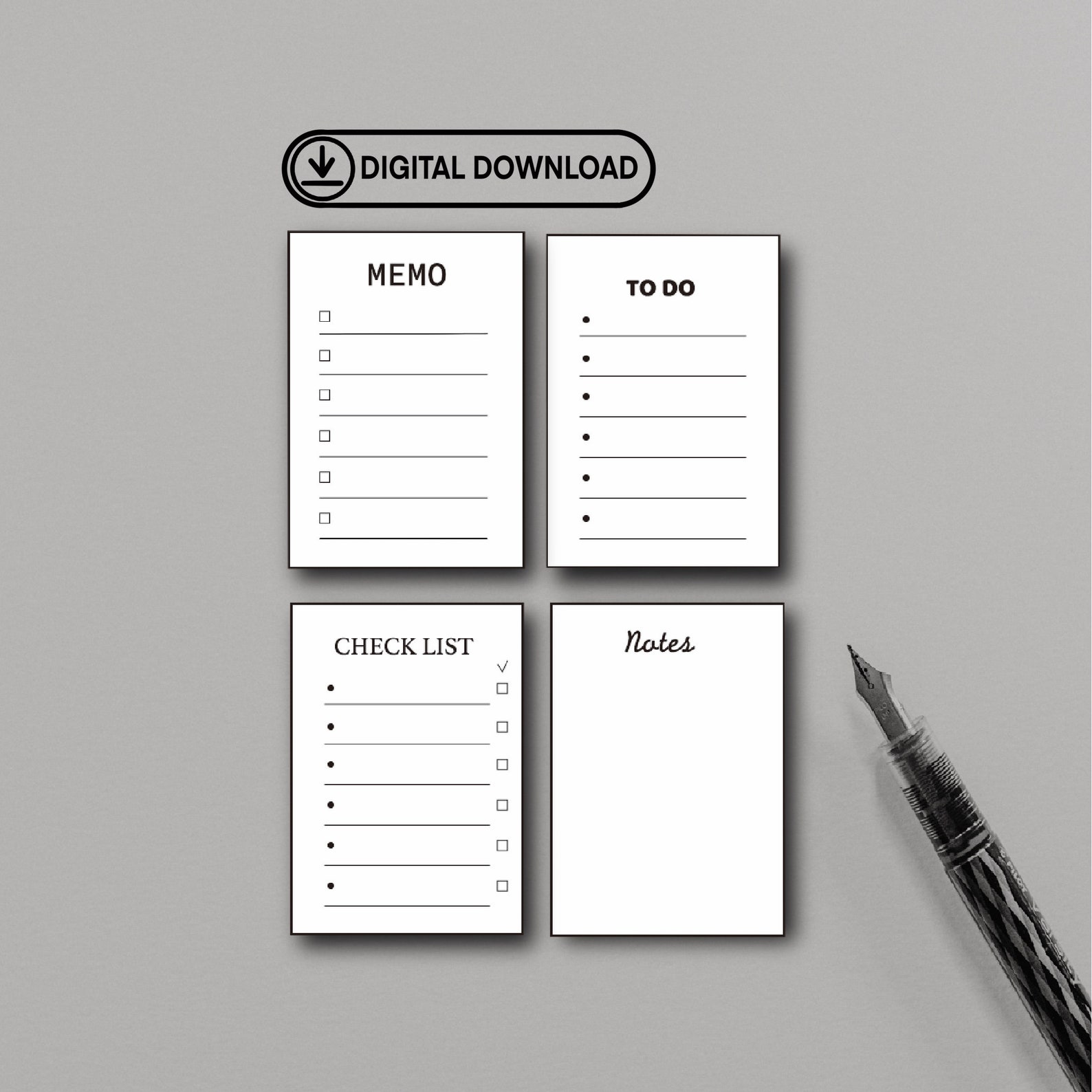Printable Memo Pad, Memo Sheets, Check List, to Do List, Notes Sheet ...