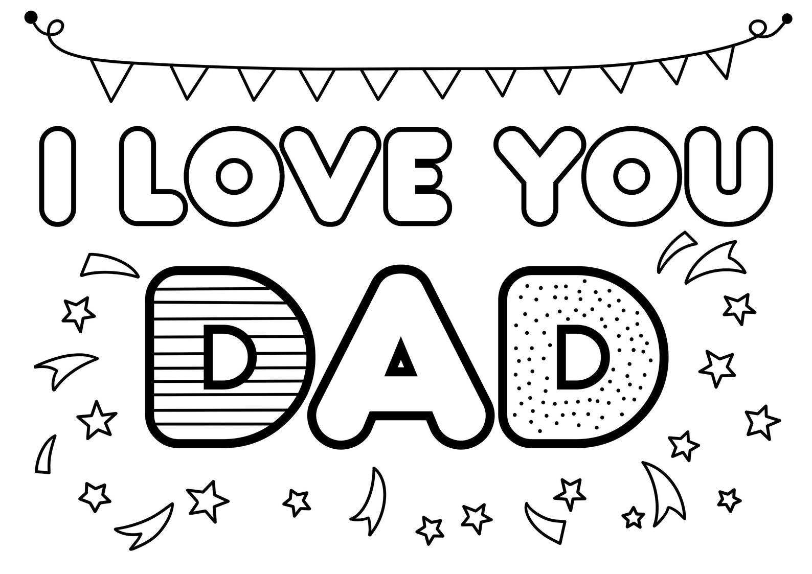I LOVE DAD Coloring Card Envelope - Etsy España