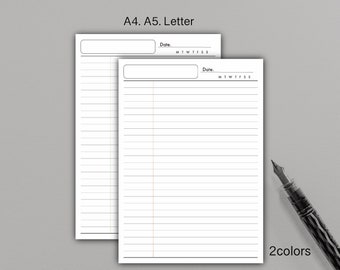 Printable Notes Pad/ Pack of 5/note Template/ Study Note/ Notebook ...