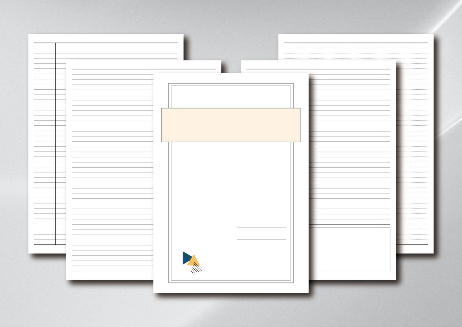 Printable Notes Pad/ Notes and Cover/ Pack of 5/note Template/ Study ...