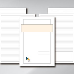 Printable Notes Pad/ Notes and Cover/ Pack of 5/note Template/ Study ...