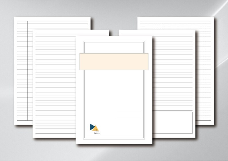Printable Notes Pad/ Notes and Cover/ Pack of 5/note Template/ Study ...