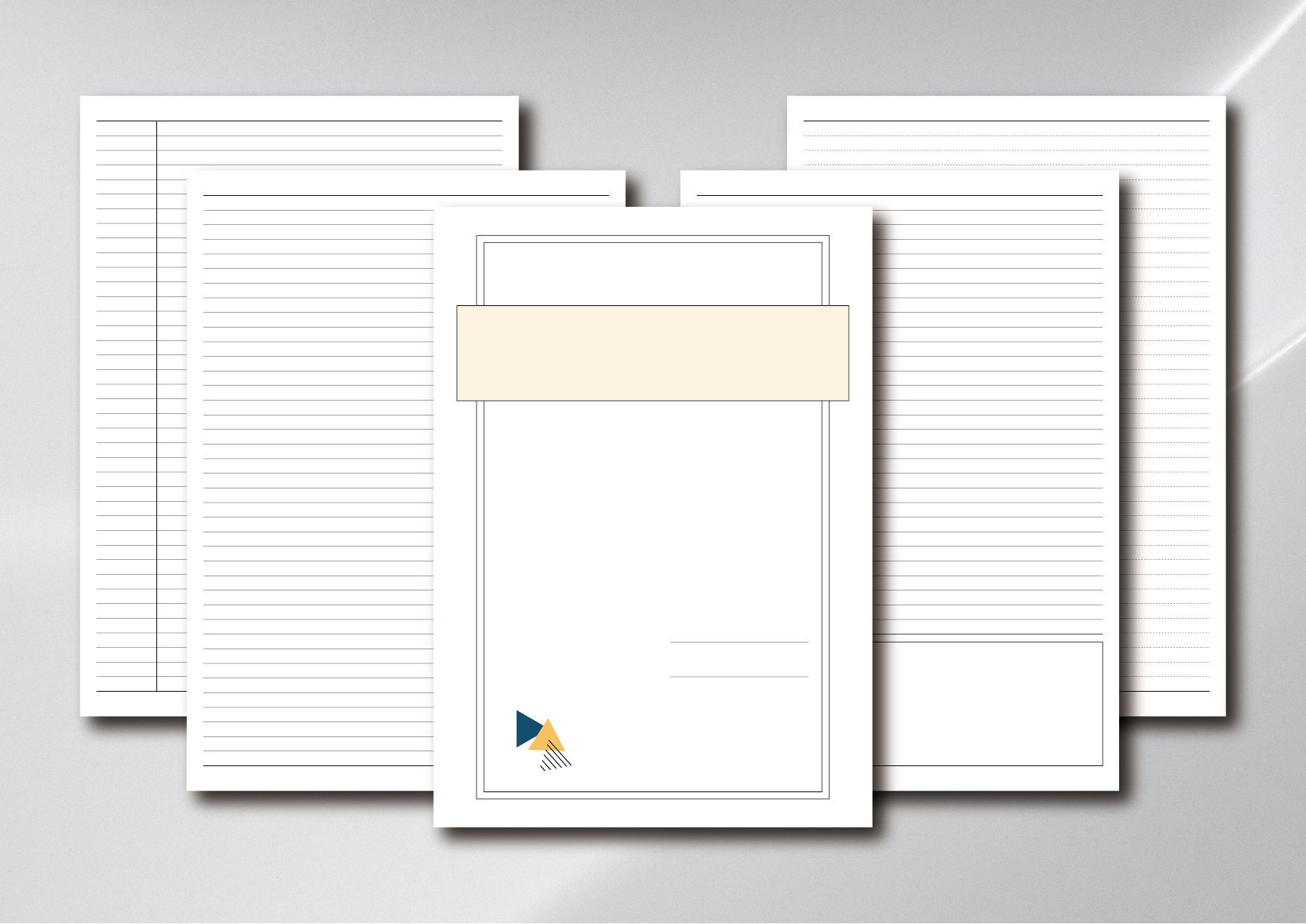 Printable Notes Pad/ Notes and Cover/ Pack of 5/note Template/ Study ...