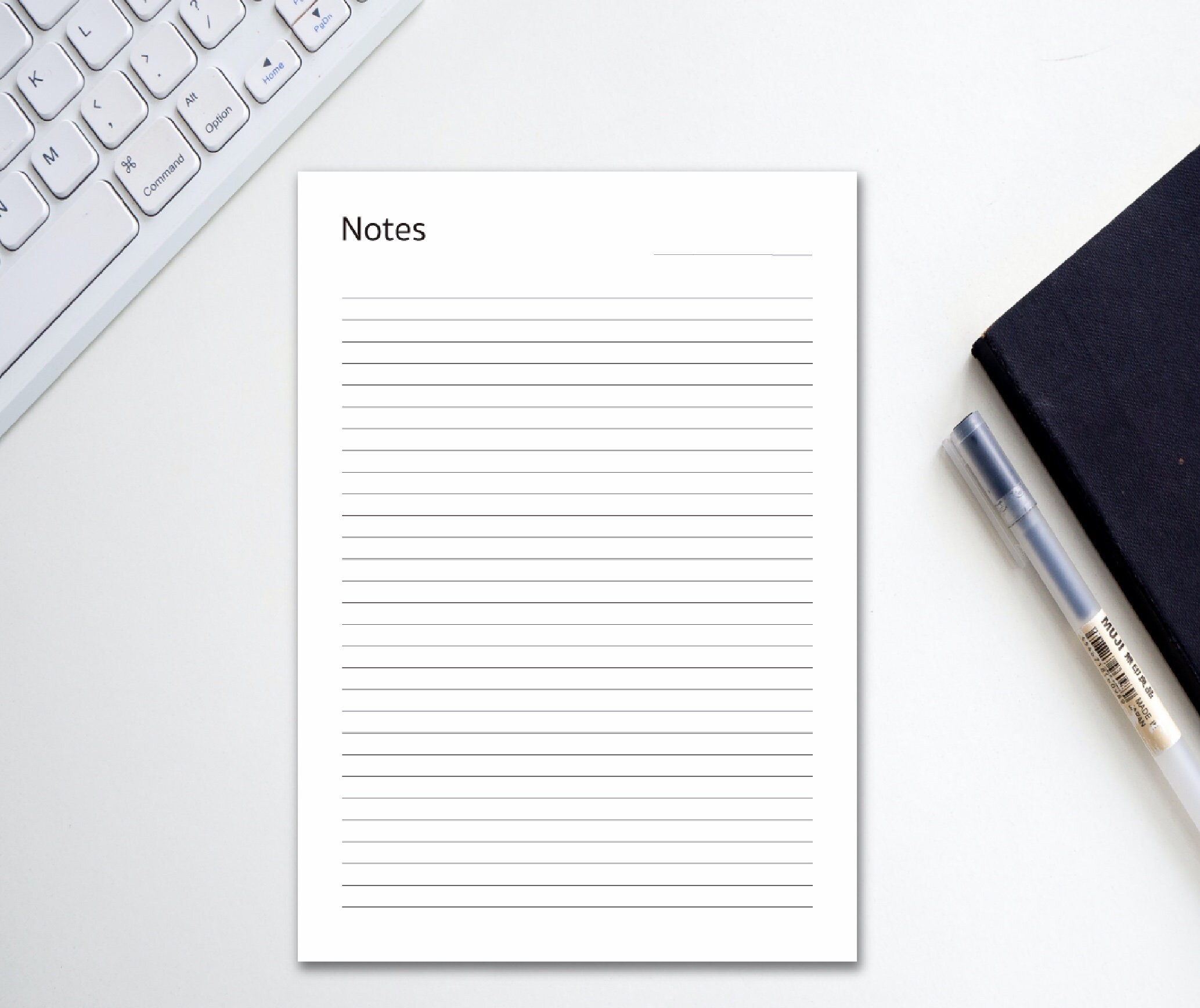Printable Notes Pages/note Template/ Simple Notebook Paper/a4 Size - Etsy
