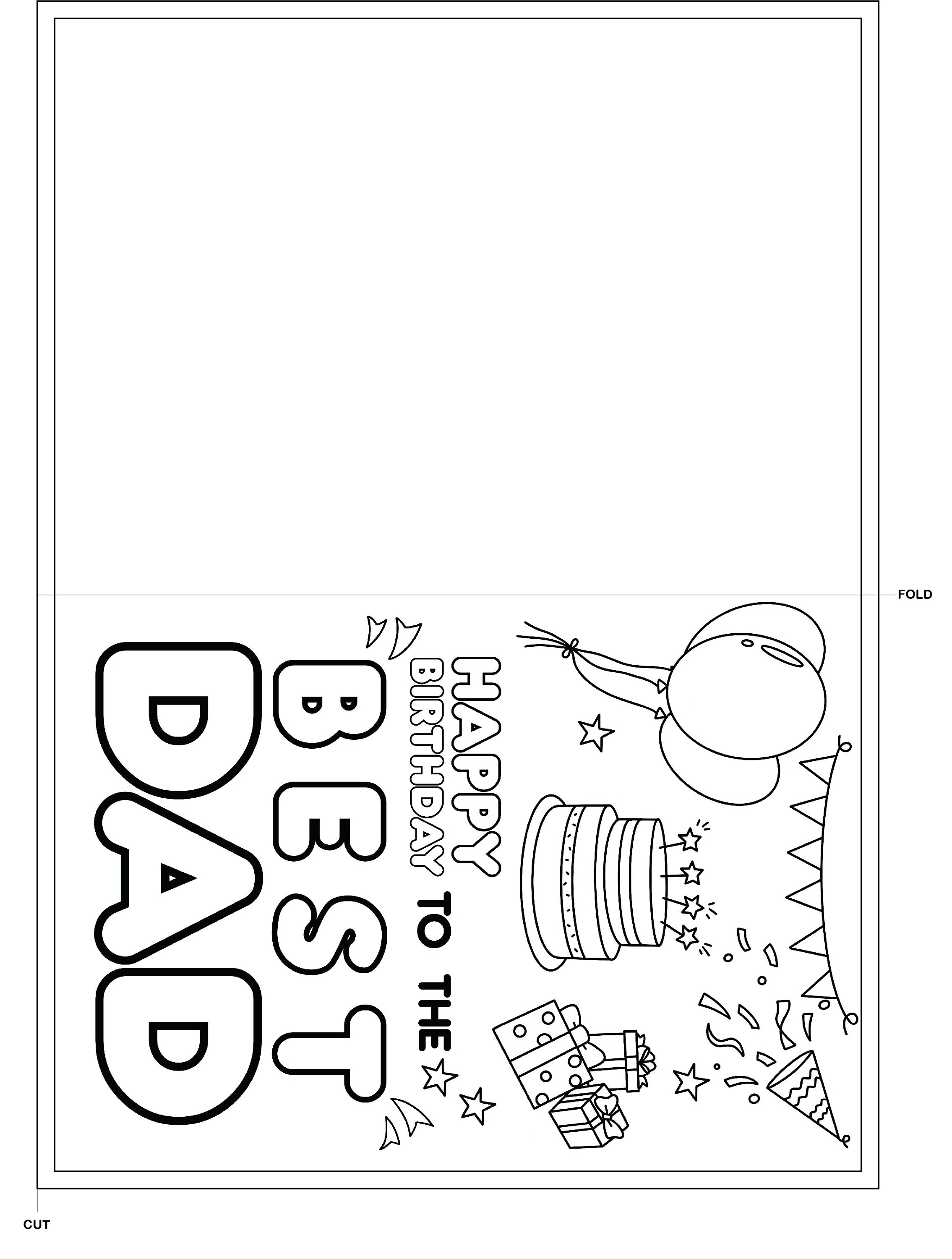 Foldable Printable Birthday Cards For Dad Printable Word Searches