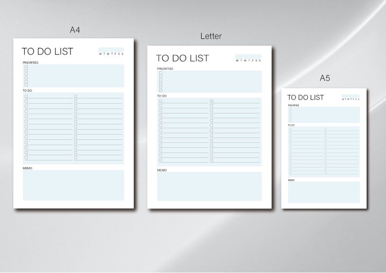 Printable to Do List/simple to Do List/ A4, A5, US Letter Size/ Daily ...