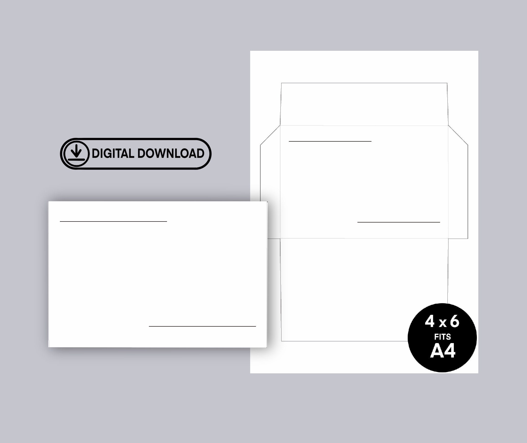 Printable 4x6 Envelope/ Fits A4/ Envelope Template - Etsy