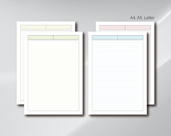 Printable Notes Pad/ Note Template/ Study Note/ Notebook | Etsy