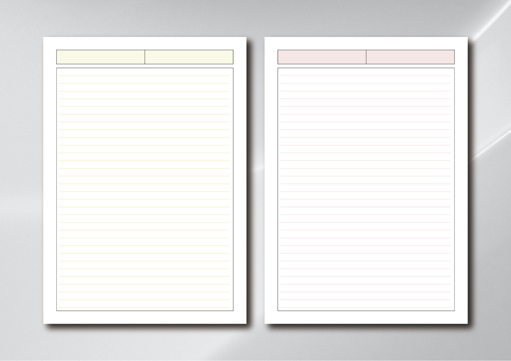 Printable Notes Pad/ Note Template/ Set of 4/ Study Note/ Notebook ...
