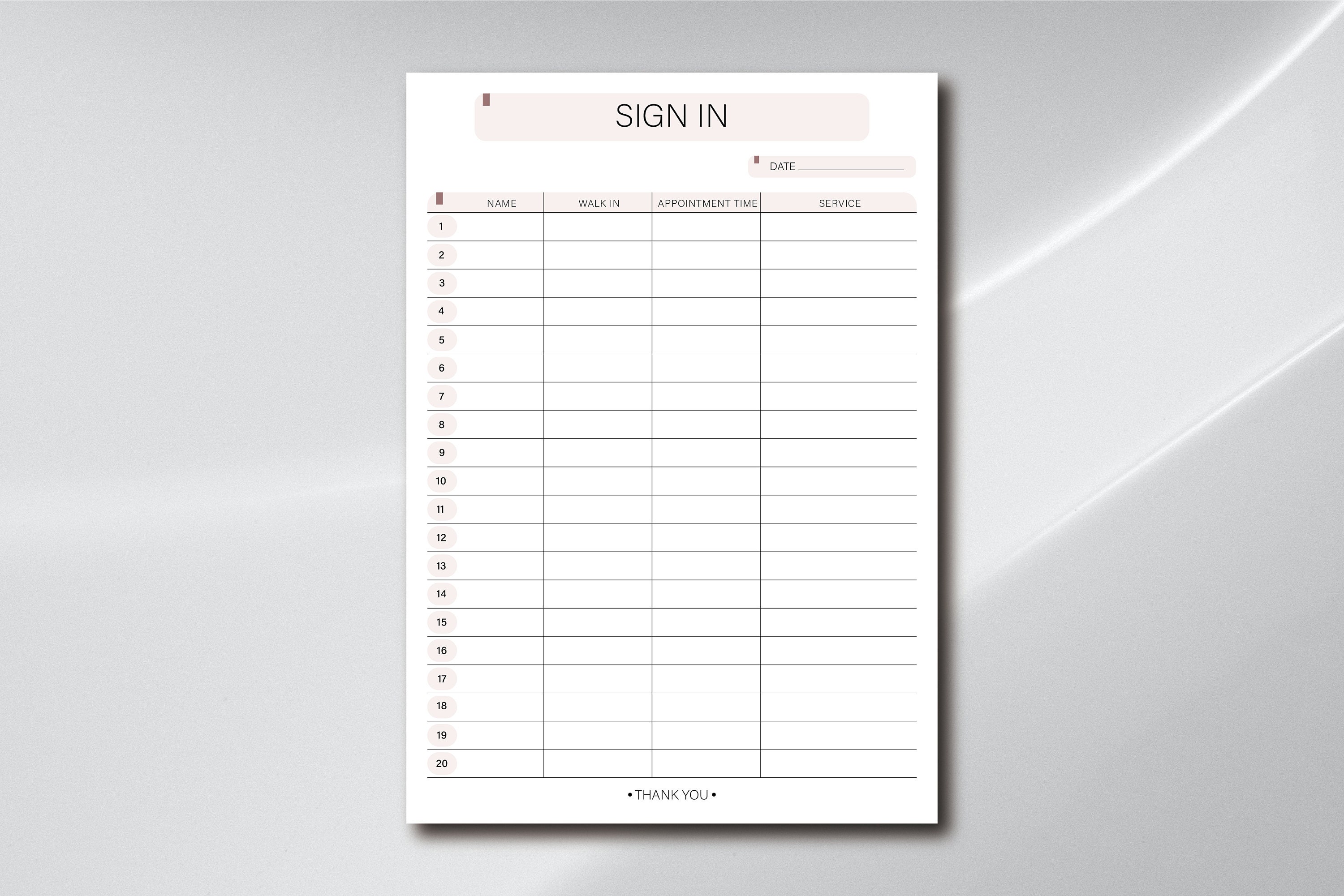 Printable Sign in Sheet/ Sign up List/ 2 Layouts/ Sign in Template ...