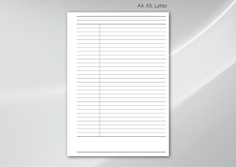 Printable Notes Pad/ Note Template/ Study Note/ Notebook Paper/ Lined ...
