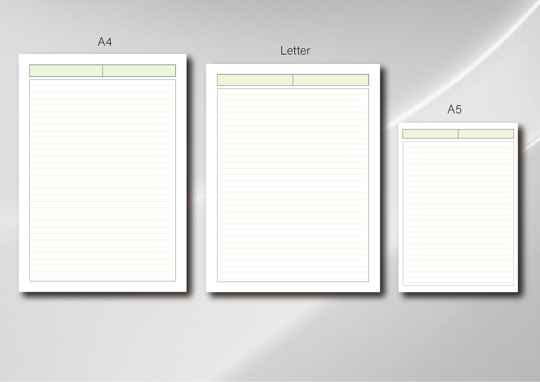 Printable Notes Pad/ Note Template/ Set of 4/ Study Note/ Notebook ...