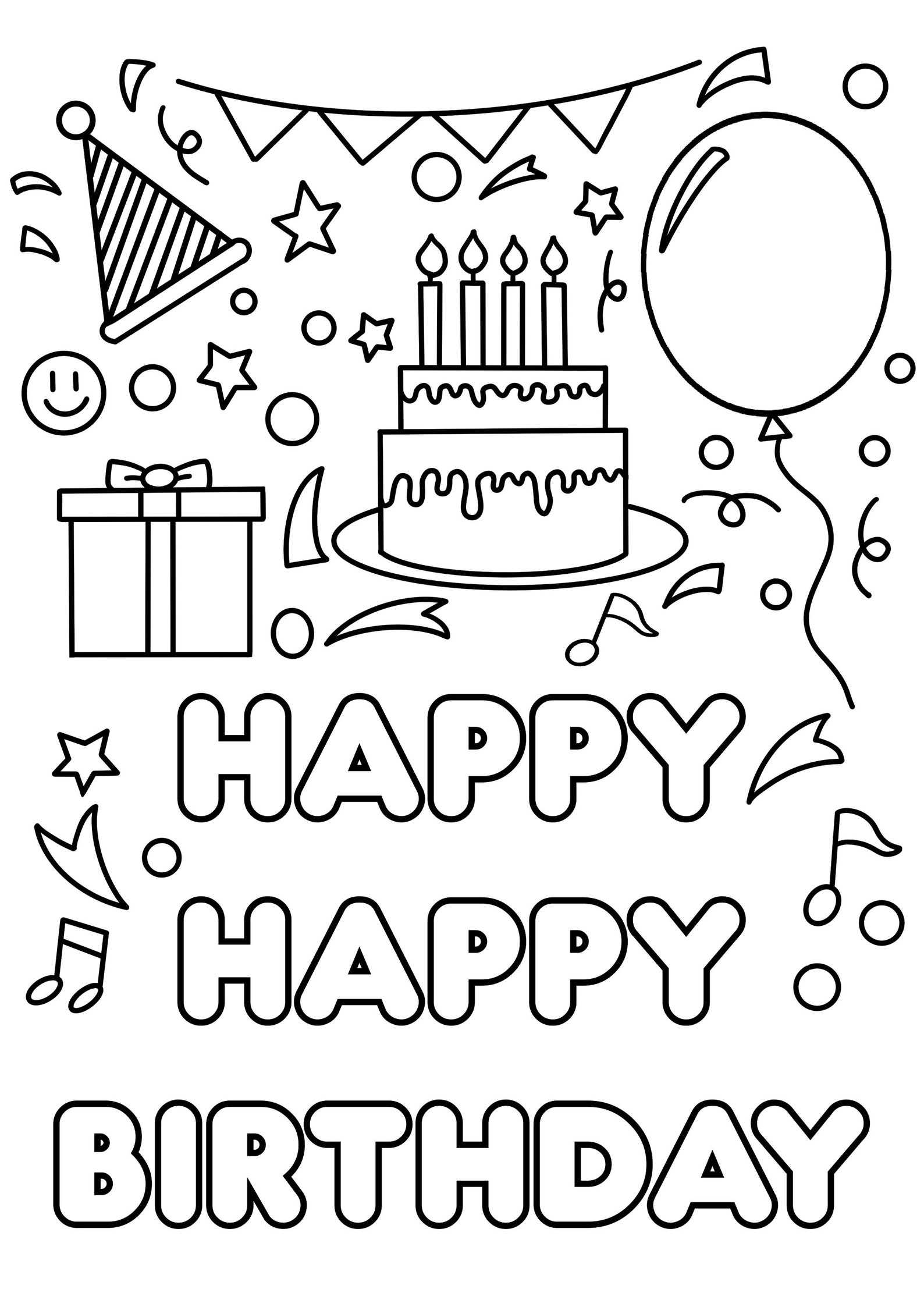 HAPPY HAPPY BIRTHDAY Card Coloring Card Envelope Etsy Espa a HAPPY HAPPY BIRTHDAY Card Coloring Card Envelope Etsy Espa a