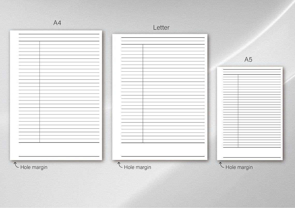 Printable Notes Pad/ Note Template/ Study Note/ Notebook Paper/ Lined ...