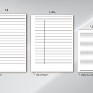 Printable Notes Pad/ Note Template/ Study Note/ Notebook Paper/ Lined ...